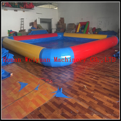 PVC 0.9 yellow and red color inflatable swimming pool large inflatable pool for sale supplier