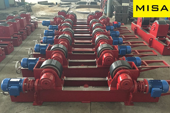 PU beschichtete 10 Ton Conventional Pipe Turning Rollers mit doppelten Bewegungsrädern und Motor 1.1kw