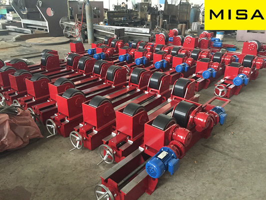 PU beschichtete 10 Ton Conventional Pipe Turning Rollers mit doppelten Bewegungsrädern und Motor 1.1kw
