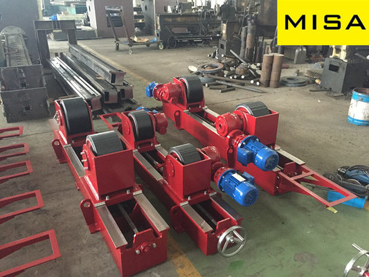 PU beschichtete 10 Ton Conventional Pipe Turning Rollers mit doppelten Bewegungsrädern und Motor 1.1kw