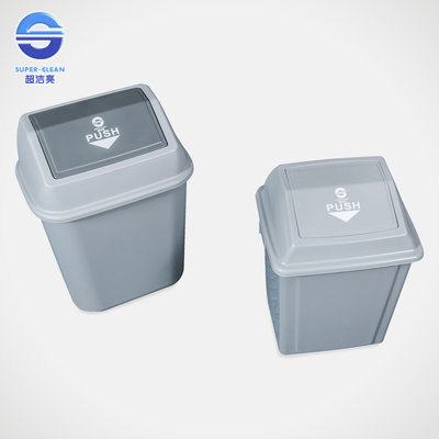 Customized Large Plastic Garbage Bins / Trash Container 42L in Gray