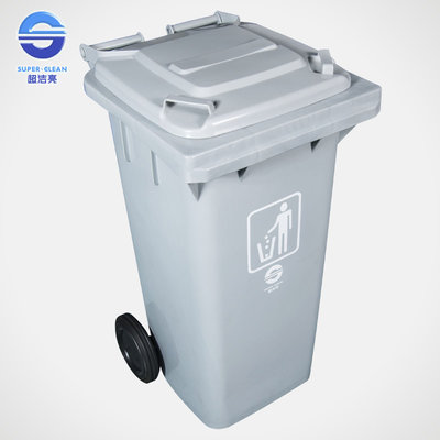 Custom made grey Garbage Bins On Wheels Plastic Wheelie Bin 120L