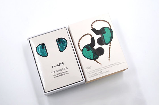 Black / Cyan Balanced Armature Headphones , 120cm Line Noise Reduction Headphones