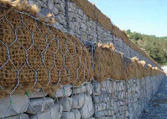 Green Anti - Rust Gabion Wall Baskets High Security For Gabion Wall
