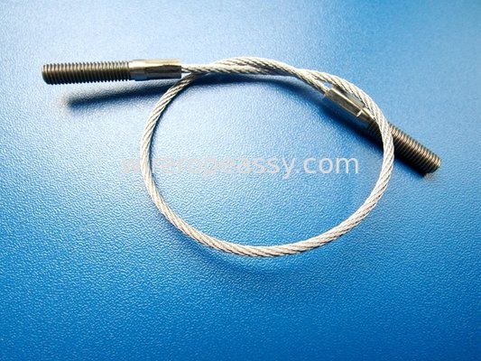 Stainless 316 Steel Wire Cable Assemblies 2.0mm Both Side Thread Terminals
