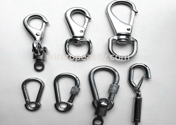 Zinc Alloy Swivel Hooks Carabiners Terminal Fittings For Tool Cable