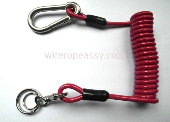 Galvanized / Stainless Retractable Lanyard Fall Protection , Hand Tool Safety Lanyards