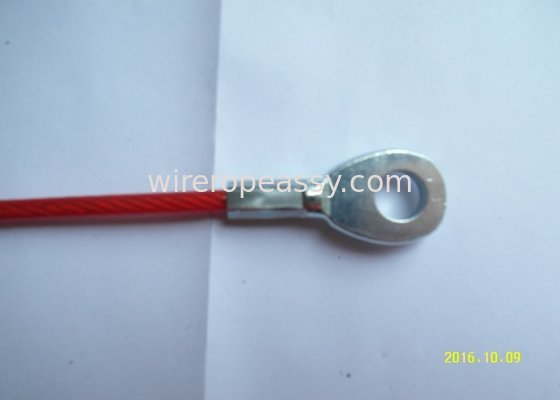 5.0mm PU Coated Stainless Steel Cable Assembly With Stainless Terminals / Loop