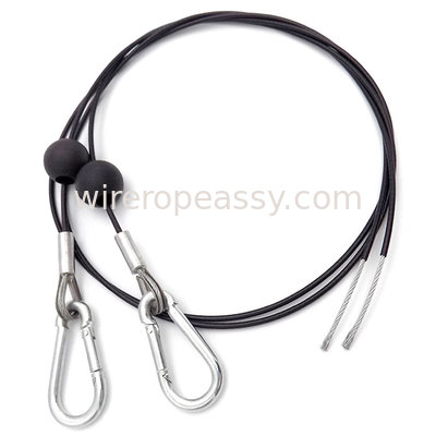 Universal Gym Cable steel Cable Assembly With Nylon Ball Carabiner