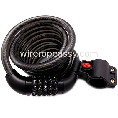 Ø12mm Steel Wire Rope Security Cable Lock / Combination Bike Lock