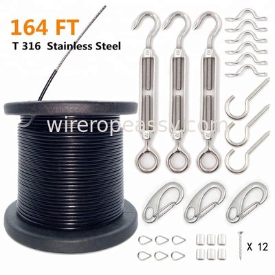 ISO2008 Terminal Fittings Stainless Wire Hanging Kit wtih Hook / Eye Turnbuckle
