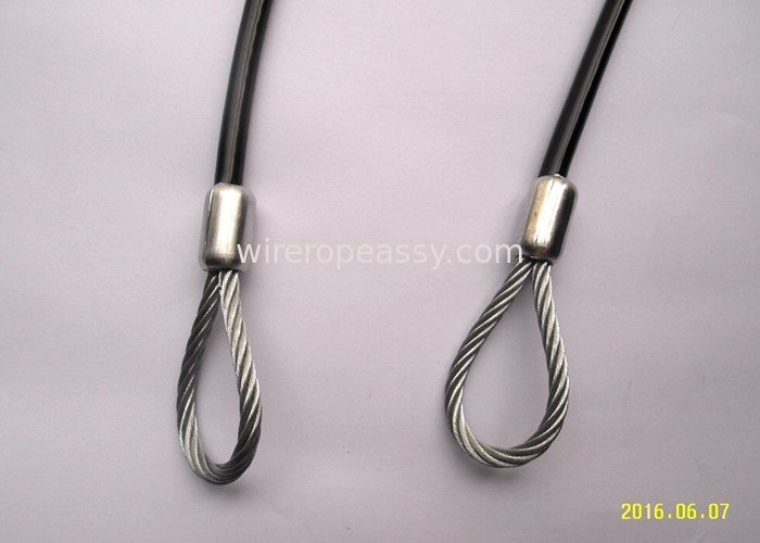 Dia 6.0 mm Industrial Wire Rope Assemblies With Double Loops and Aluminum Sleeve