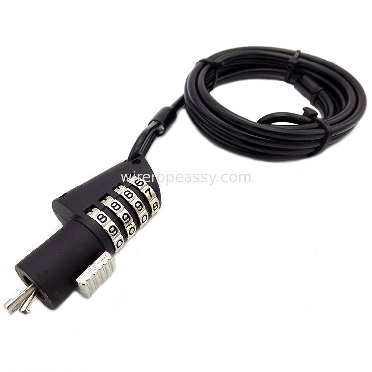3 Digit Combination Security Cable Lock Galvanized Steel For Laptop Notebook