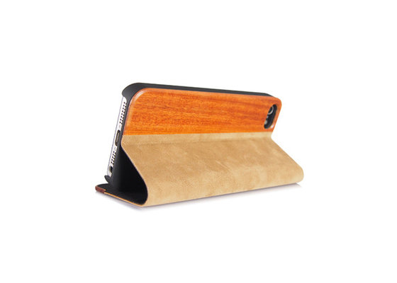 Luxury Apple iPhone 5 / 5s iPhone Leather Folio Case With Real Wood