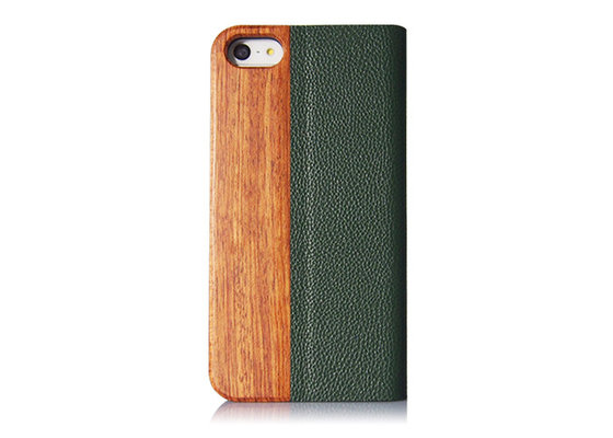 Real Leather Wallet Apple Iphone 5S Folio Case , Stand Personalized Phone Cases