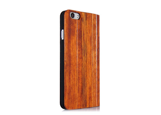 Rugged Iphone 6 Phone Case Fashion Wooden Cell Phone Case With Stand