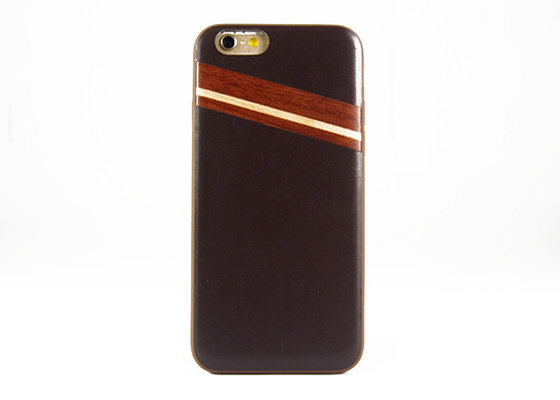Wooden PC Leather Apple iPhone Protective Cases Soft TPU PC Base