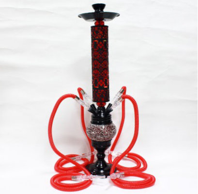 Woyu Luxurious Design Resin Hookah 2 LED Light Shisha Nargile 4 Tubes Share with Friends
