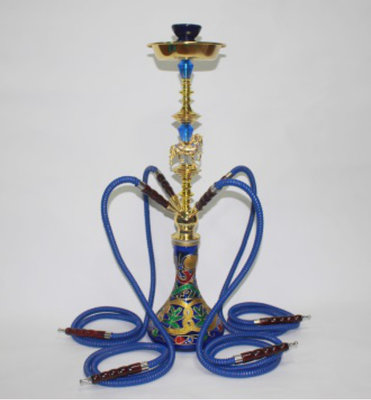 Woyu India Style 4 Silicone Pipes Horse Pole Resin and Glass Hookah Shisha Nargile