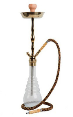 Colorful Glass Vase Zinc Alloy Hookah Shisha Nargile with Carbon Plate and Tobacco Bowls LED Light