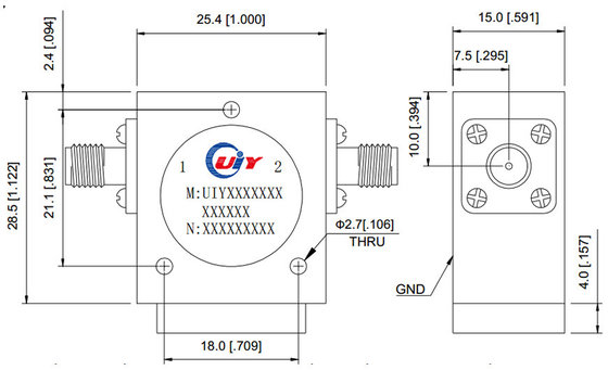 Small UHF Coaxial isolator ferrite isolator Can be dual junction and customized