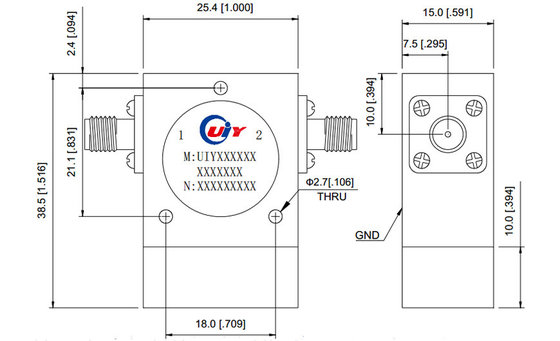 Small UHF Coaxial isolator high power isolator Can be dual junction and customized