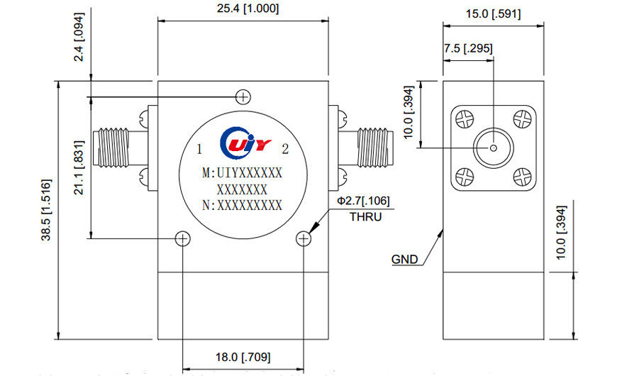 Small UHF Coaxial isolator high power isolator Can be dual junction and customized