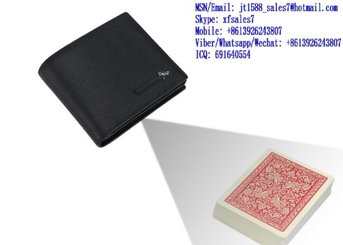 XF Black Short Wallet Camera To Scan Invisible Bar-Codes Marked Playing Cards For Poker Analyzers