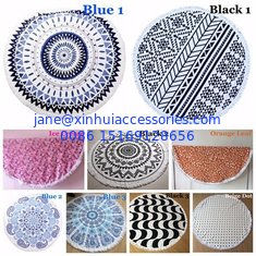 China 100% Cotton Reactive Printed Round Beach Towels With Tassels supplier
