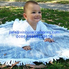 China Cheaper price small MOQ custom printed children round beach towel baby beach towel with tassels supplier