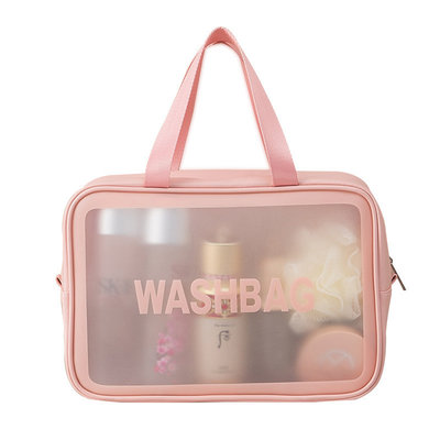 Pu Transparent Cosmetic Bag Ins Wind Travel Portable Scrub Bath Waterproof Portable Wash Bag Cosmetic Storage Bag