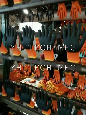 Winter Gloves,10G Polyester Loop Brushed Glove Latex Coated Crinkle