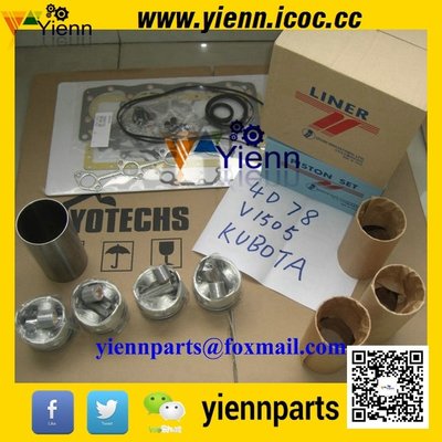 Kubota V1505 piston +ring+liner+full gasket kit with head gasket for KH71 KX71H KX91 excavator engine overhual rebuild