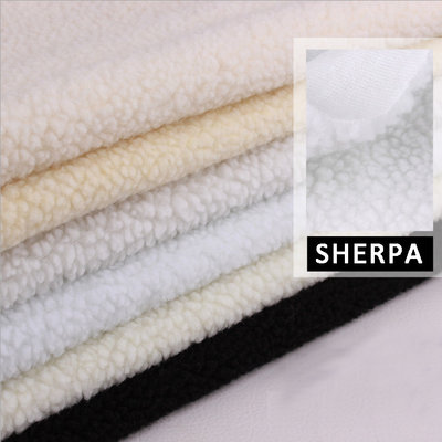 100% polyester micro bonded sherpa lamb fur fabric