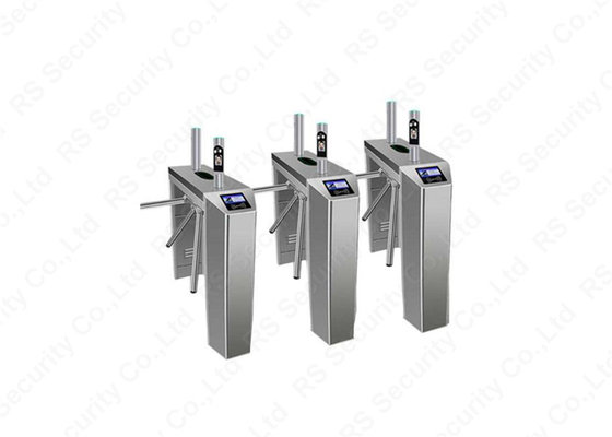 SS304 Rfid Card Tripod Turnstile Gate , Waist Height Pedestrian‎ Barriers