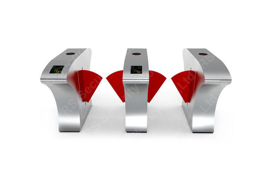 Biometric Waist Height Flap Barrier Gate Turnstiles With Face Recognition Machine