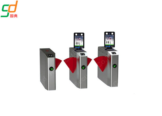 Waist Height Subway Flap Turnstyle Gate Access Control Systems With Face Recognition