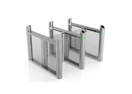 PVC Arm Supermarket Swing Gate , RFID Servo Motor Glass Turnstiles System