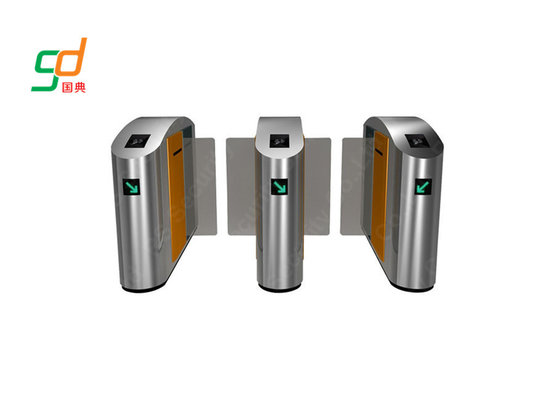 Stainless Steel Flap Barrier Turnstile , Subway Half Height Turnstile Entrance Gate