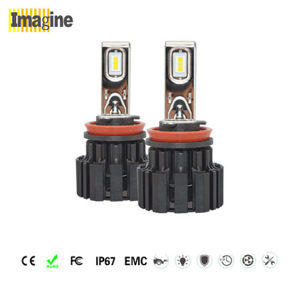 Automotive LED headlight bulb, Aluminum H9 LED Headlight Bulb Conversion Kit 7200lm 6000k 100% Light Up