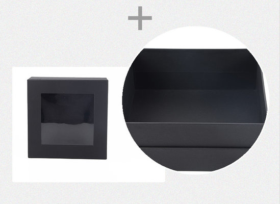 Cajas de regalo bastante negras de la cartulina, base clara de la ventana del PVC y cajas de cartón de la tapa