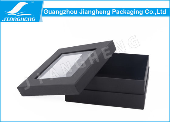 Cajas de regalo bastante negras de la cartulina, base clara de la ventana del PVC y cajas de cartón de la tapa