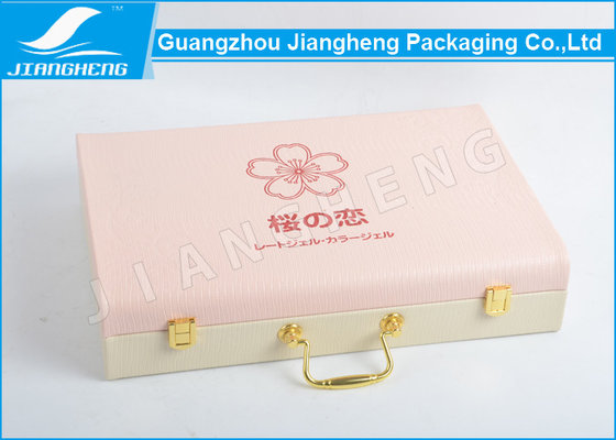Caja de cuero personalizada caja de empaquetado del color del regalo cosmético rosado lindo de la imitación de cuero