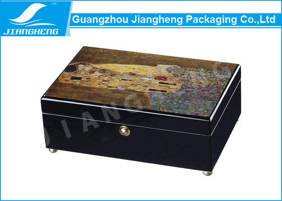 Caja de regalo de madera del barniz negro del secado del rectángulo para empaquetar 320 * 180* 60m m