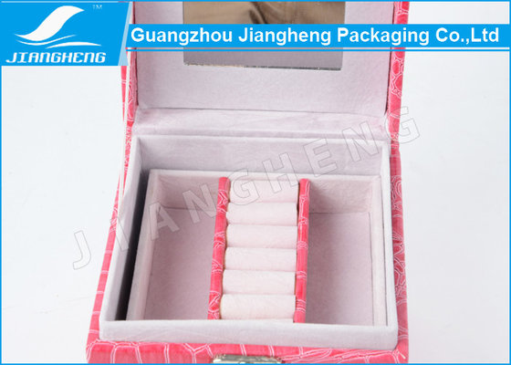 Pequeño color rosado brillante de cuero profesional de la caja de regalo para las mujeres