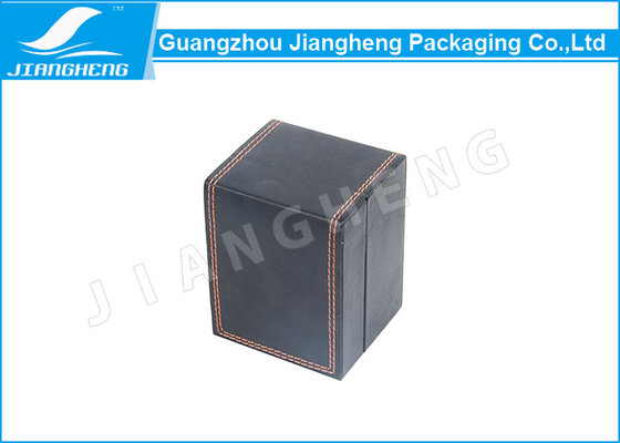 Cajas de empaquetado de costura anaranjadas del reloj de los hombres, caja de reloj de lujo con la almohada del terciopelo