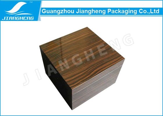 Glossy Lamination Brown Wooden Gift Box / Packaging Box For Jewellery Sets