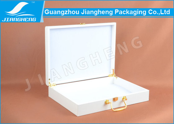 Caja de regalo blanca del cuero de la PU 3D que imprime las cajas de regalo de encargo del estilo clásico tradicional