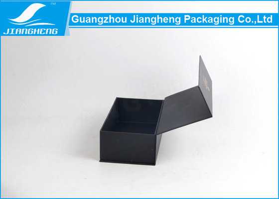 Caja negra del té del regalo del papel de la textura, caja de almacenamiento de papel rígida de empaquetado plegable del té