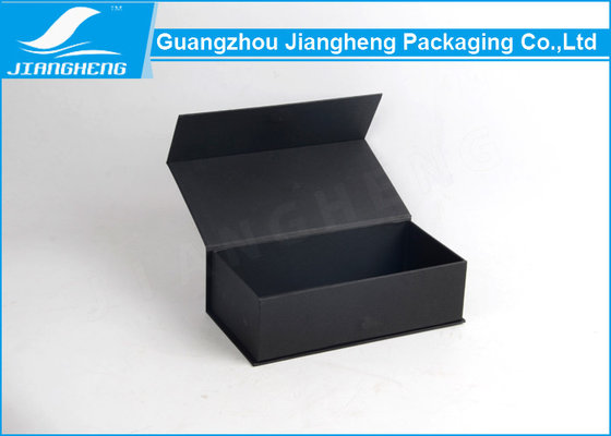 Caja negra del té del regalo del papel de la textura, caja de almacenamiento de papel rígida de empaquetado plegable del té